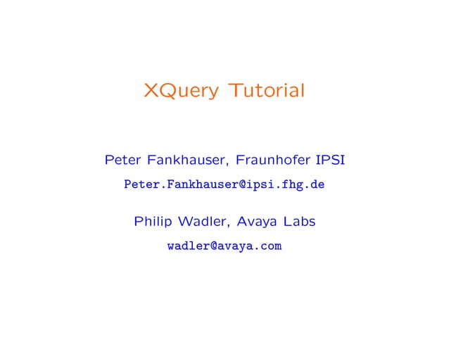 Xquery basics tutorial | PDF