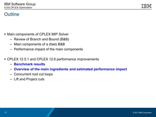 Recent MIP Performance Improvements in IBM ILOG CPLEX Optimization Studio | PDF