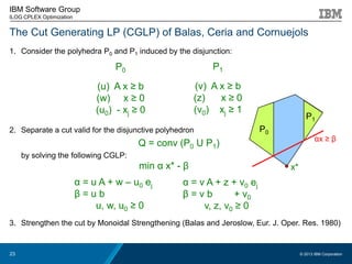 Recent MIP Performance Improvements in IBM ILOG CPLEX Optimization Studio | PDF