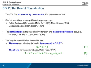 Recent MIP Performance Improvements in IBM ILOG CPLEX Optimization Studio | PDF