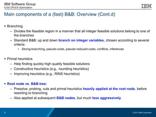 Recent MIP Performance Improvements in IBM ILOG CPLEX Optimization Studio | PDF