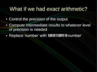Exact Real Arithmetic for Tcl | ODP