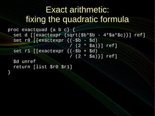 Exact Real Arithmetic for Tcl | ODP