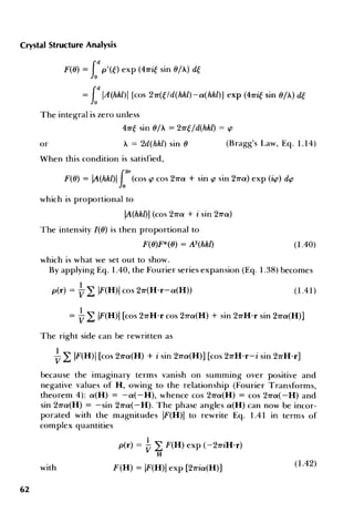 X ray analysis and the structure of organic molecules 2nd edition | PDF