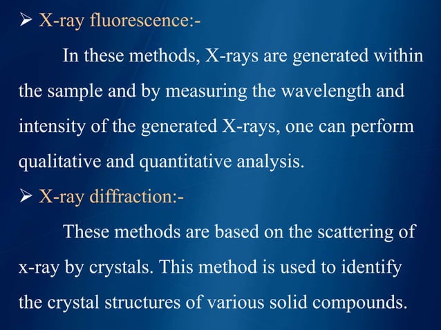X ray powder diffraction | PPTX | Chemistry | Science