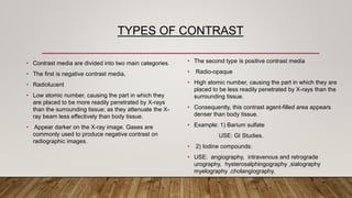 X-Ray and CT contrast agents | PPTX