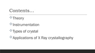 X RAY CRYSTALLOGRAPHY M pharm QA Department | PPT