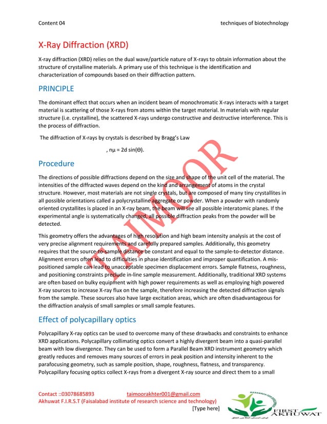 X ray diffraction | PDF