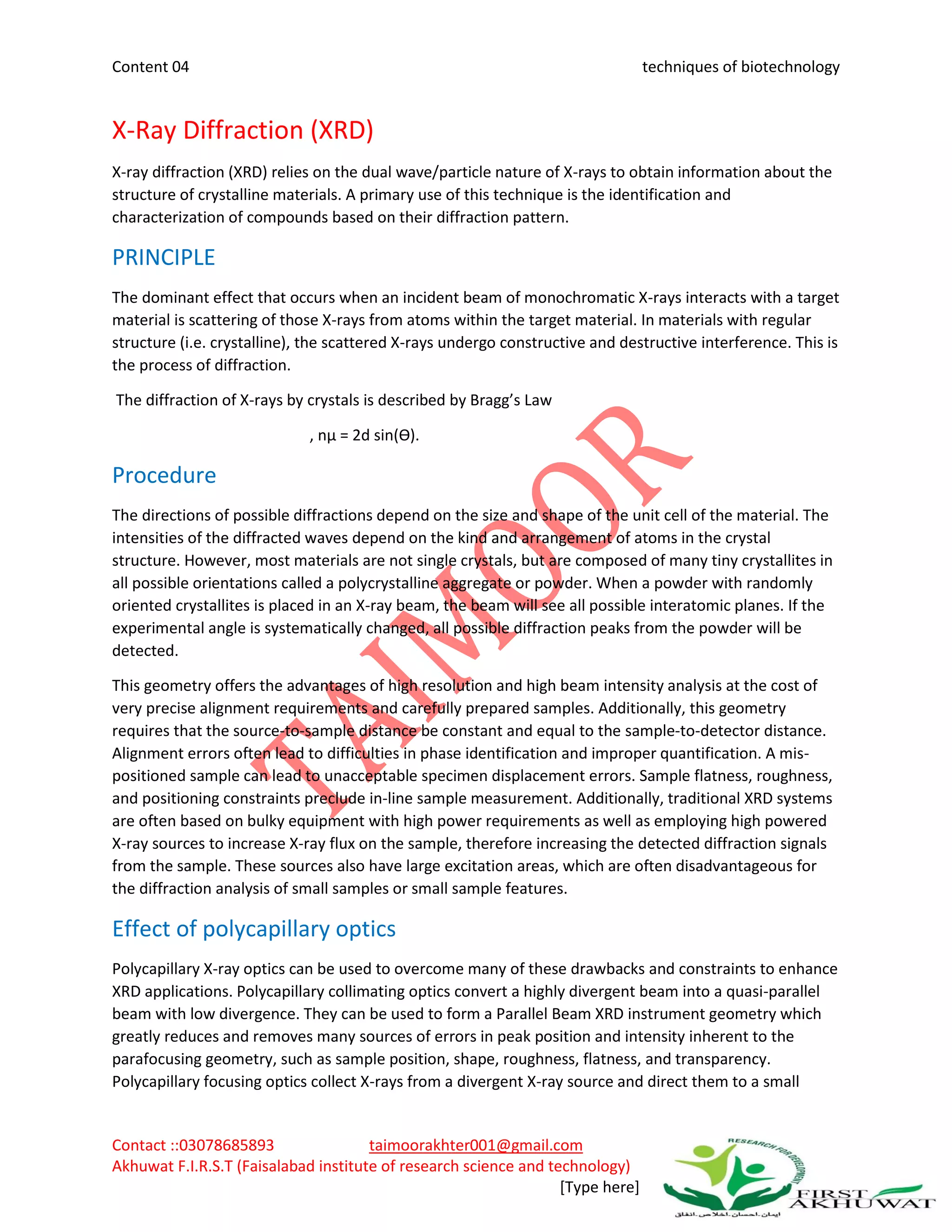 X ray diffraction | PDF