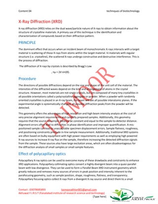 X ray diffraction | PDF