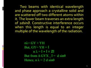 BRAGG’S EQUATION MILLER INDICES POWDER DIFFRACTION METHOD | PPTX
