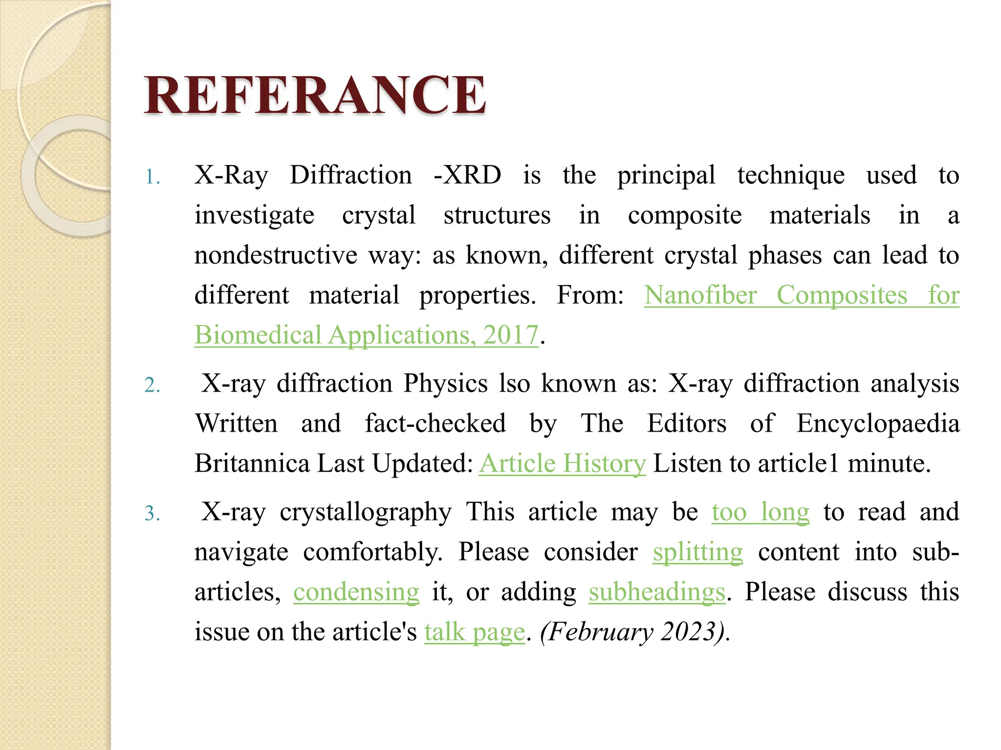 X – RAY DIFFRACTION | PPTX