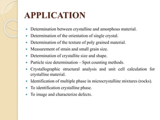 X – RAY DIFFRACTION | PPTX