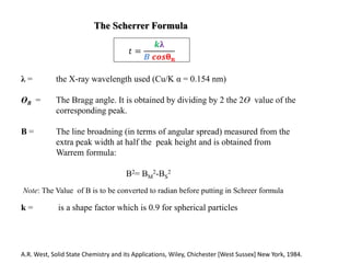X-ray diffraction analysis for material Characterization | PDF