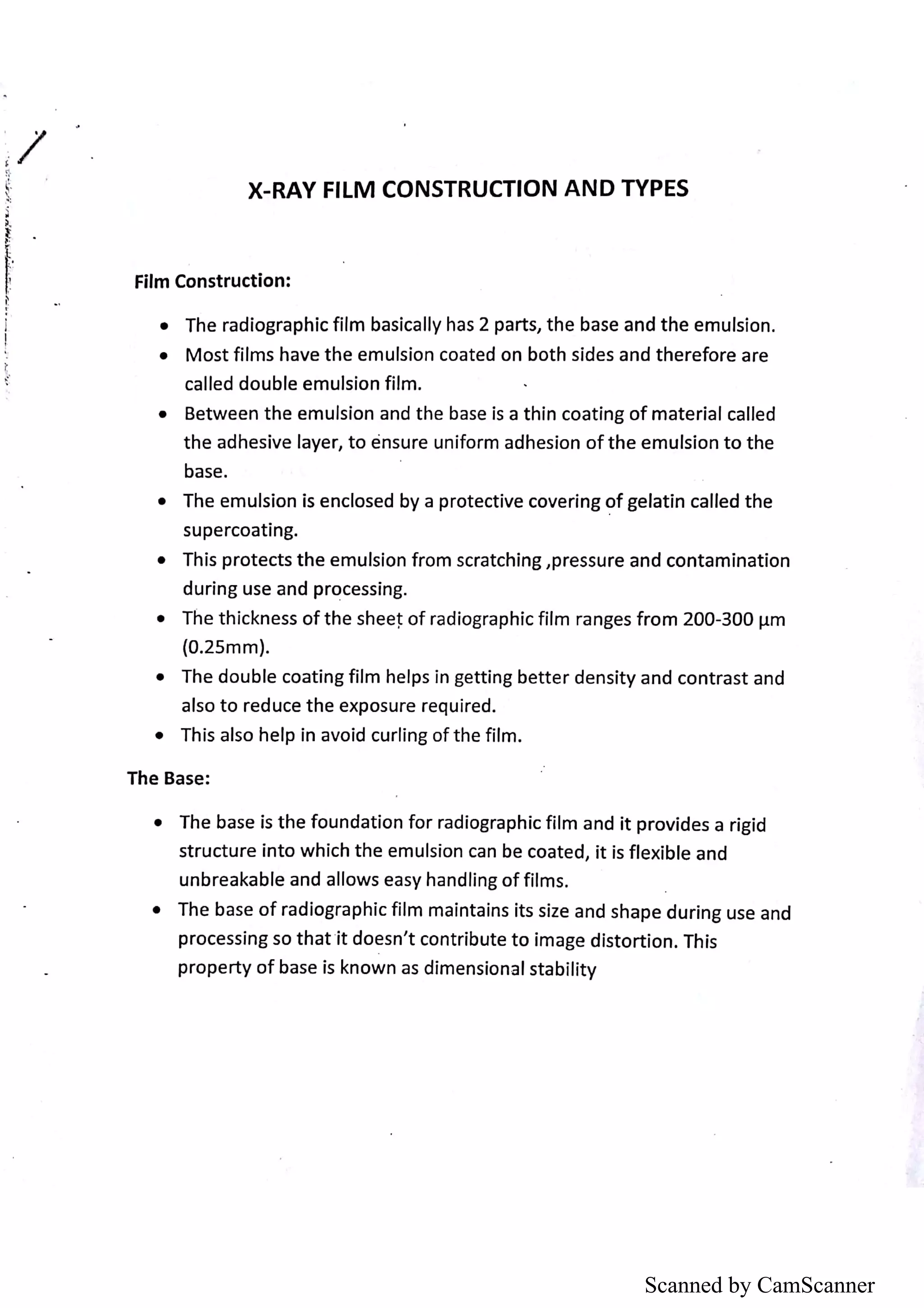 X ray film construction and types | PDF