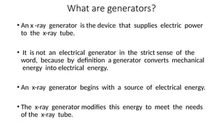 XRAY GENERATORS class working of transformers .pptx