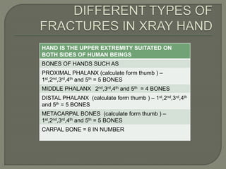 DIFFERENT TYPES OF FRACTURES IN HAND XRAY .pptx