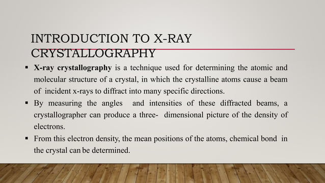 X ray Crystallography | PPTX | Chemistry | Science
