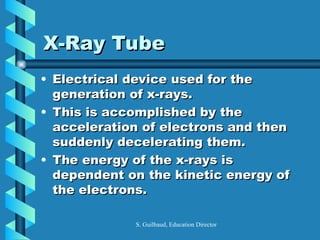 X RAY TUBE - WORKING PRINCIPLE OF THE EQUIPMENT | PPT