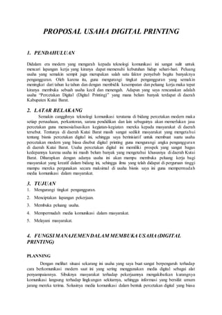 Contoh Proposal Usaha Digital Printing | DOCX