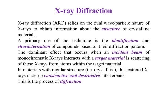 xrd.pptx | Chemistry | Science