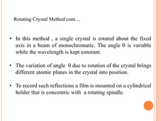 X-Ray Diffraction and Diffraction Methods BASICS | PPTX