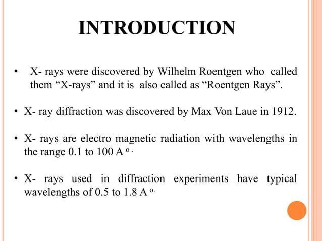 X-Ray Diffraction and Diffraction Methods BASICS | PPTX | Chemistry | Science