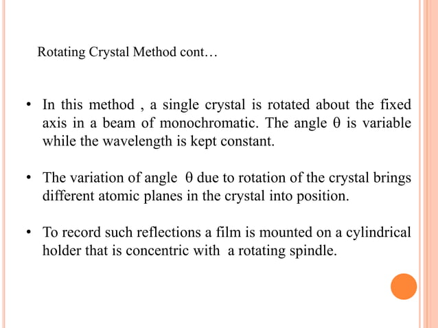 Xray Diffraction And Diffraction Methods Basics