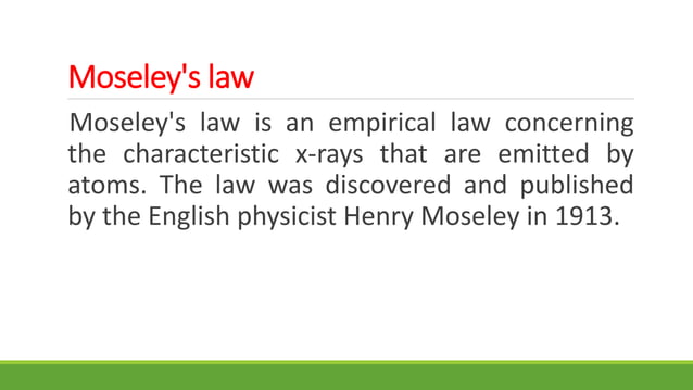 XRD -MOSELEYS LAW AND DEBYE SCHEERER FORMULA (1).pptx