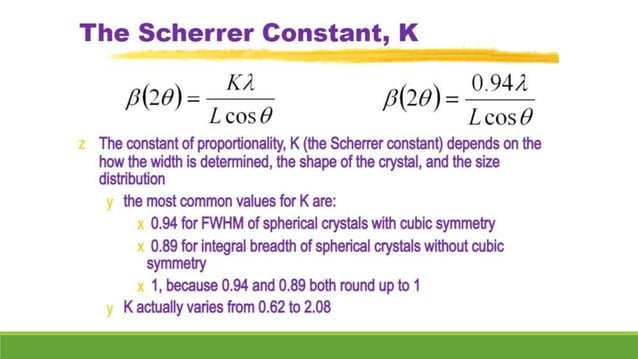 XRD -MOSELEYS LAW AND DEBYE SCHEERER FORMULA (1).pptx