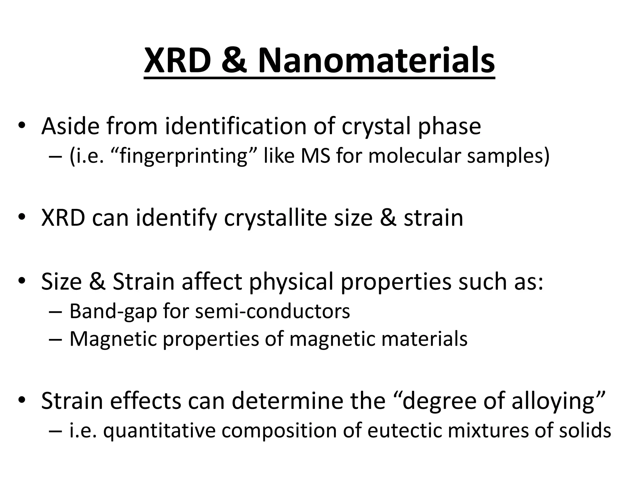 Xrd nanomaterials course_s2015_bates | PPTX | Chemistry | Science