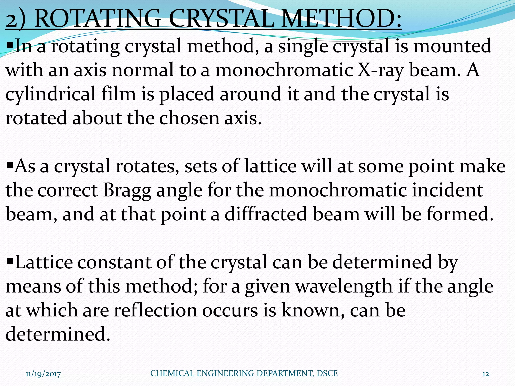 Xrd (X-ray Diffraction) presentation | PPTX