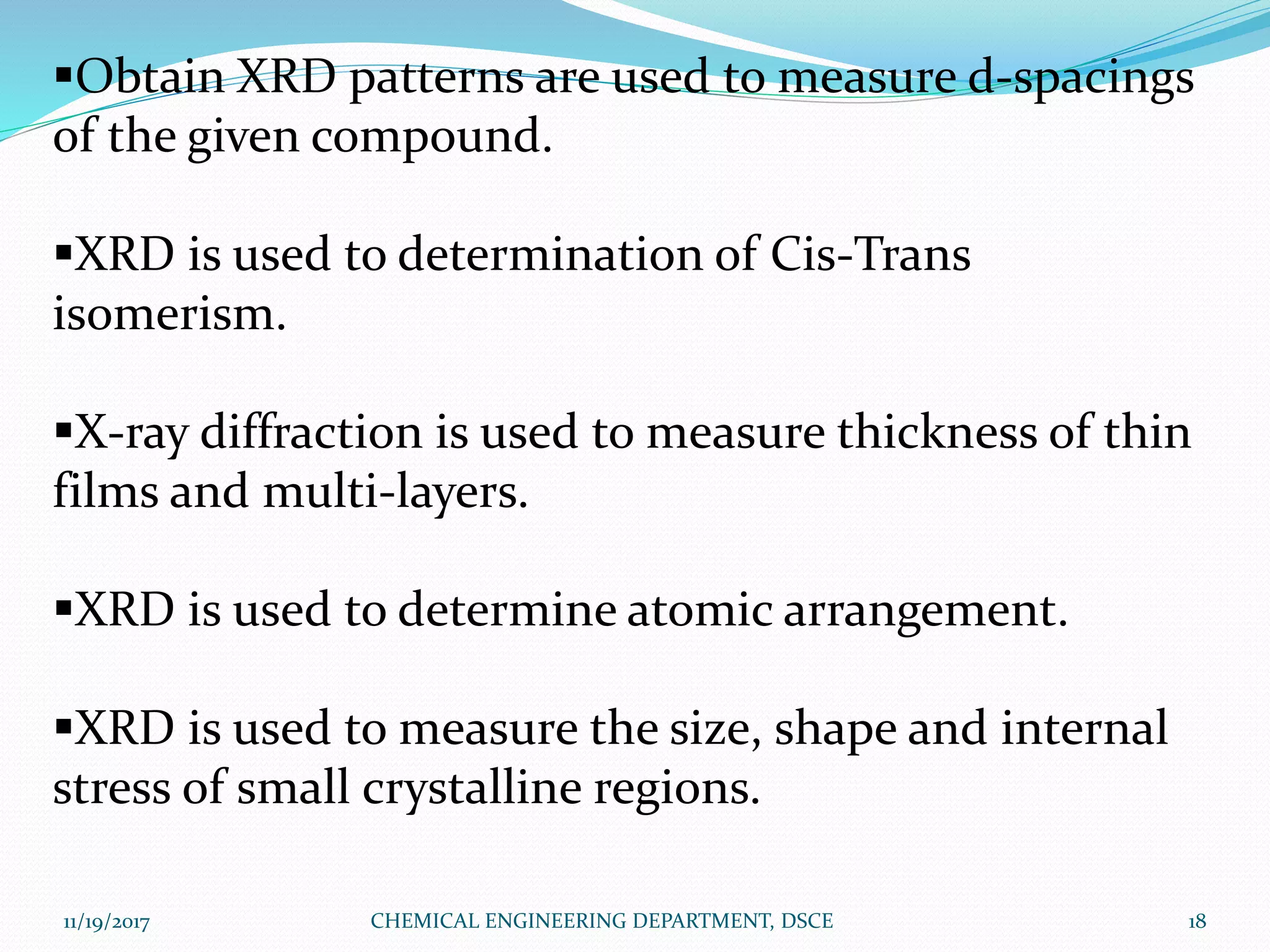 Xrd (X-ray Diffraction) presentation | PPTX