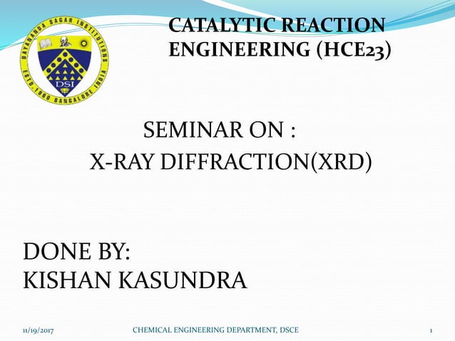 Xrd (X-ray Diffraction) presentation | PPTX | Chemistry | Science