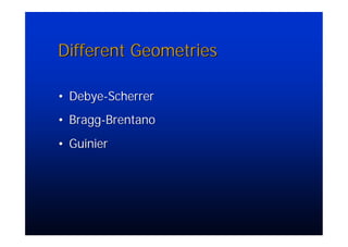 X-ray diffraction. Some practical aspects for Solid State Science | PPT
