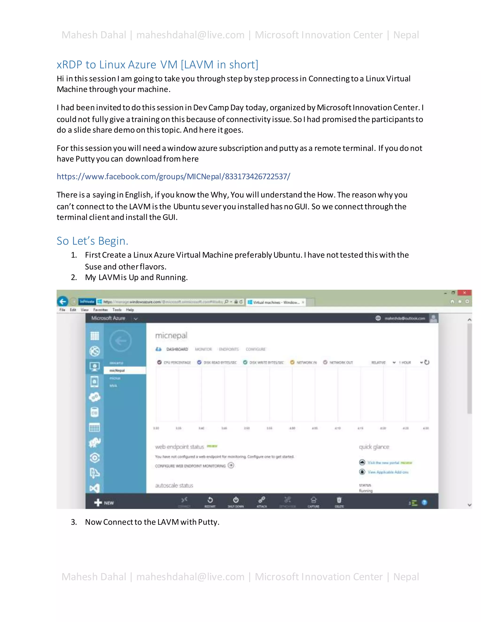 RDP Connection to Linux Azure Virtual Machine | PDF
