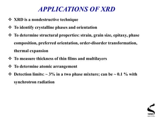 XRD principle and application | PPTX