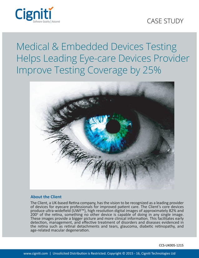 Case Study - Medical & Embedded Devices Testing Helps Leading Eye-care ...