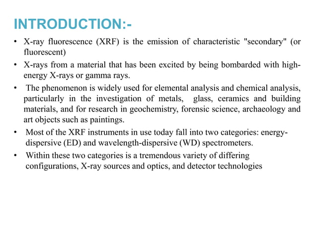 XRF and its types | PPTX | Chemistry | Science