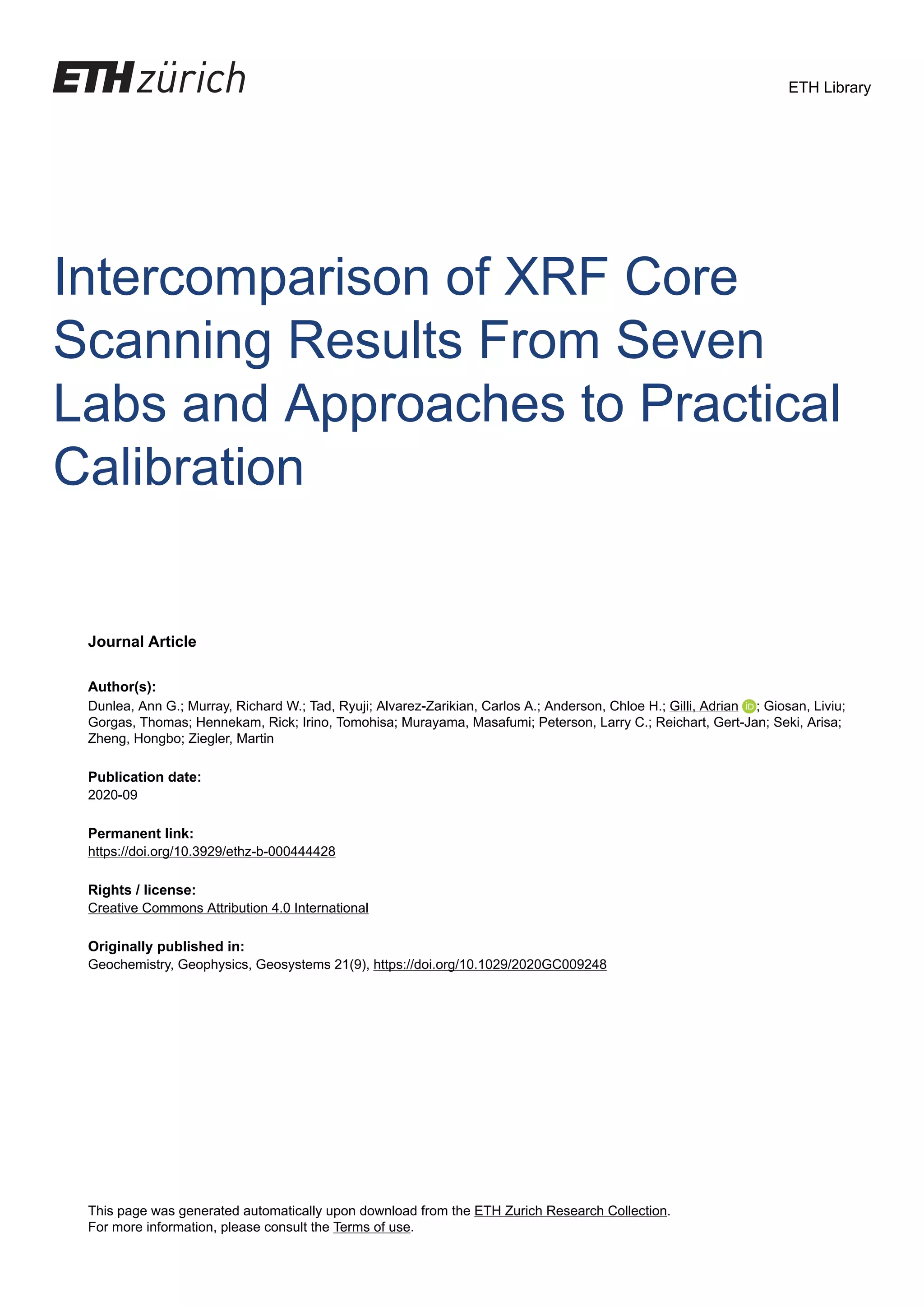 XRF interlaboratory comparision.pdf | Chemistry | Science