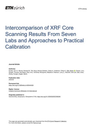 XRF interlaboratory comparision.pdf | Chemistry | Science