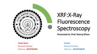 Xrf & it's types | PPTX | Chemistry | Science