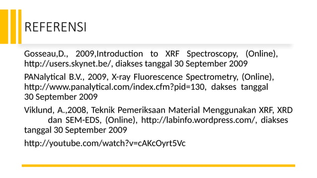 XRF (X-ray fluorescence) Fisika Material.pptx