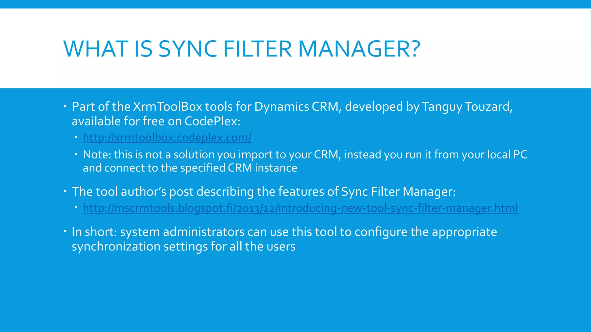 Control Outlook Synchronization Settings for Dynamics CRM users | PPT