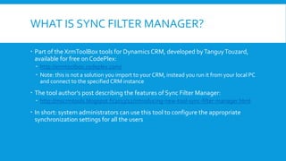 Control Outlook Synchronization Settings for Dynamics CRM users | PPTX