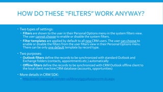 Control Outlook Synchronization Settings for Dynamics CRM users | PPTX