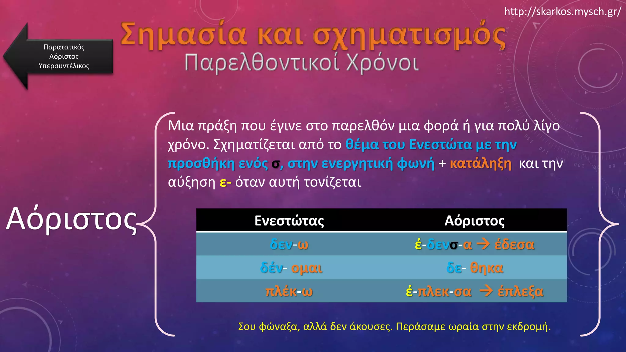 Οι χρόνοι του ρήματος | PPTX