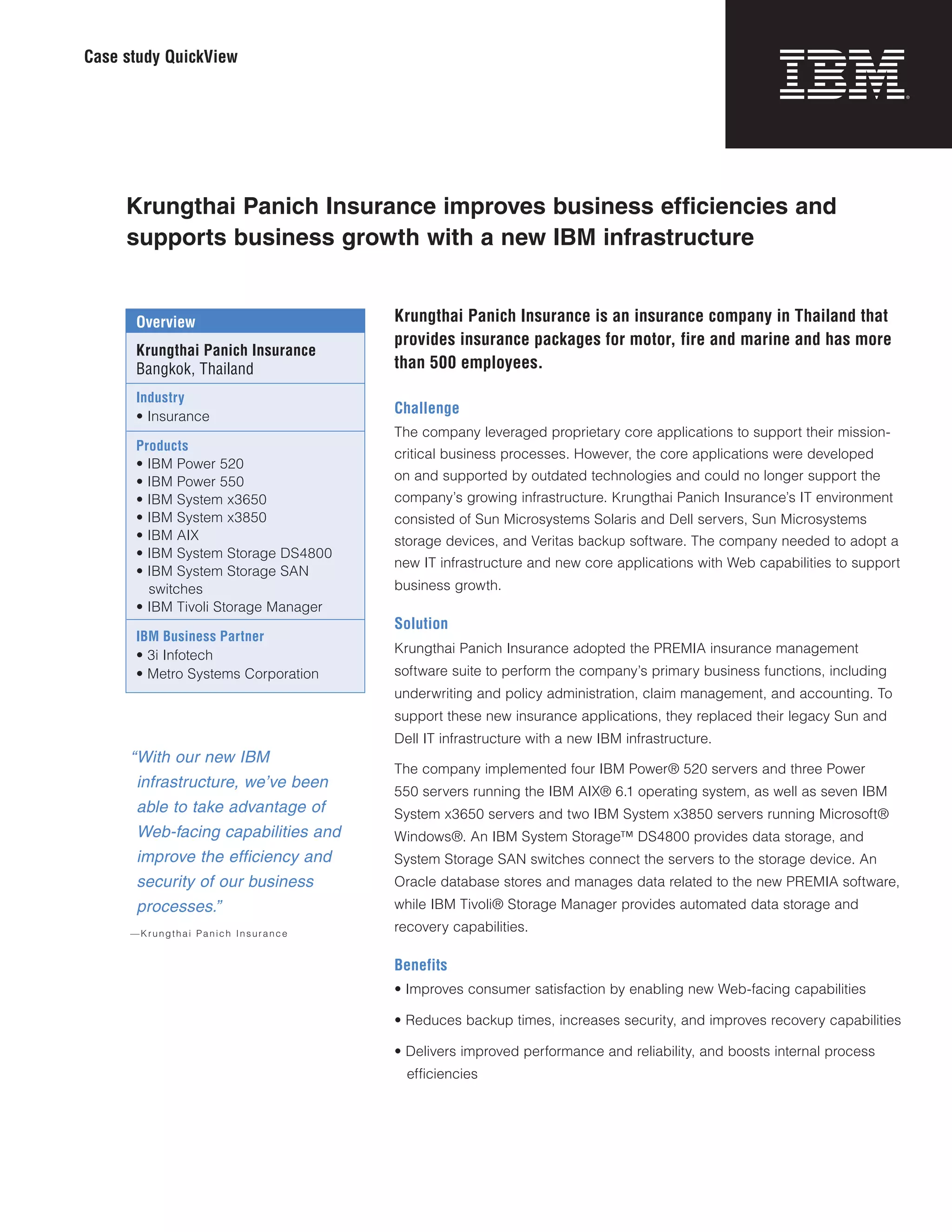 Krungthai Panich Insurance improves business efficiences and supports ...