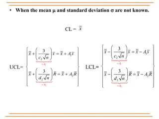 X, s chart and shewart control chart | PPTX