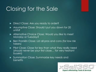 Xsell360 guide to personal selling | PPT